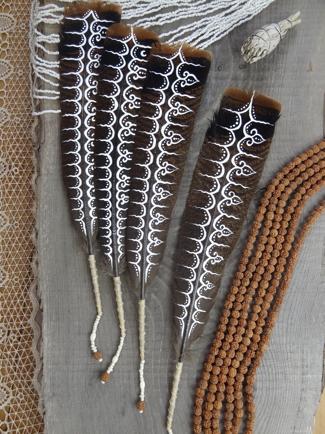 Yogi Feather .:. Painted Feather//turkey Feather//for Smudging//prayer ...