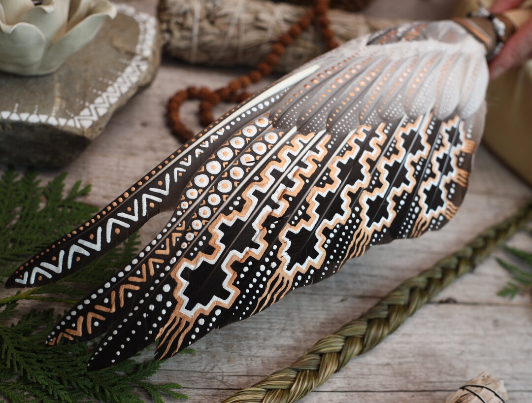 Chacana Medicina .:. Spirit Feather WAND Geese Wing/leather/smudging ...