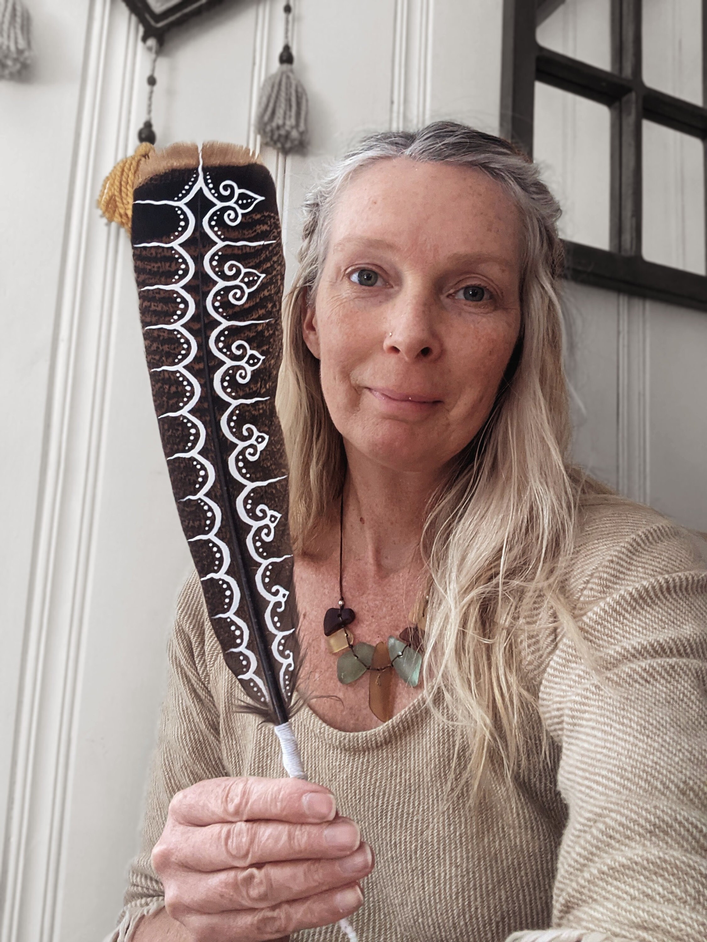 Yogi Feather .:. Painted Feather//turkey Feather//for Smudging//prayer ...