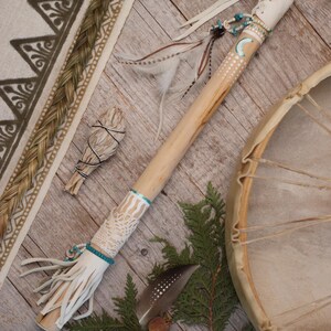 Mystic Moon .:. Talking Stick for Spiritual Circle/painted Wood/deer ...