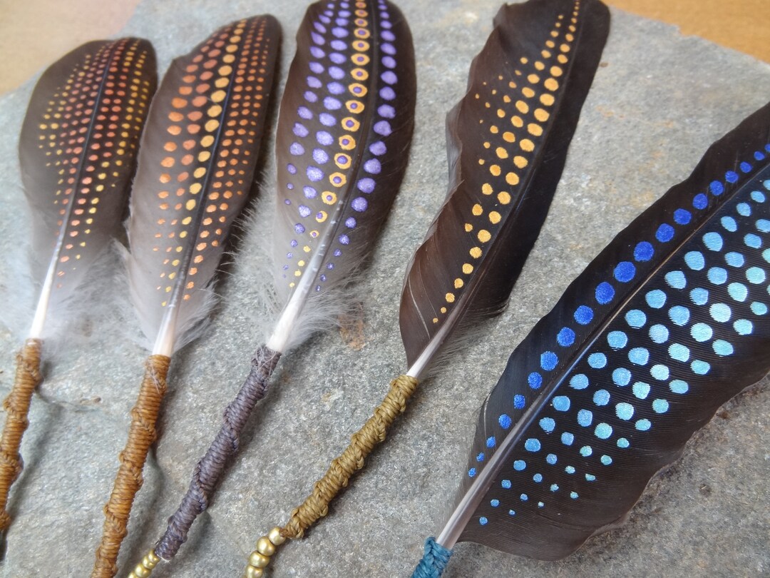 Hat Feather .:. One Painted Feather for Your Hat//goose Feather ...