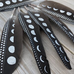 Moon Mama.:. One Painted Feather With Moon Design in White//geese ...