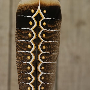 Maya Stars .:. One Painted Feather Fan//turkey Feather//for Smudging ...