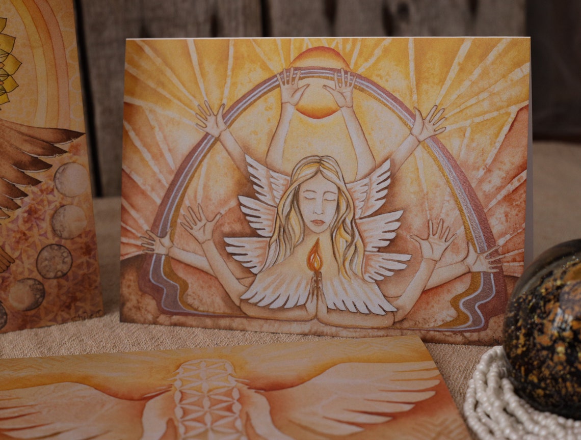 HOLDING THE LIGHT Cards Series From My Original Paintings//5 Pack Cards ...
