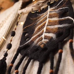 Night Feather.:. Peace Feather Shield Art Wall/felt Merino Wool/altar ...