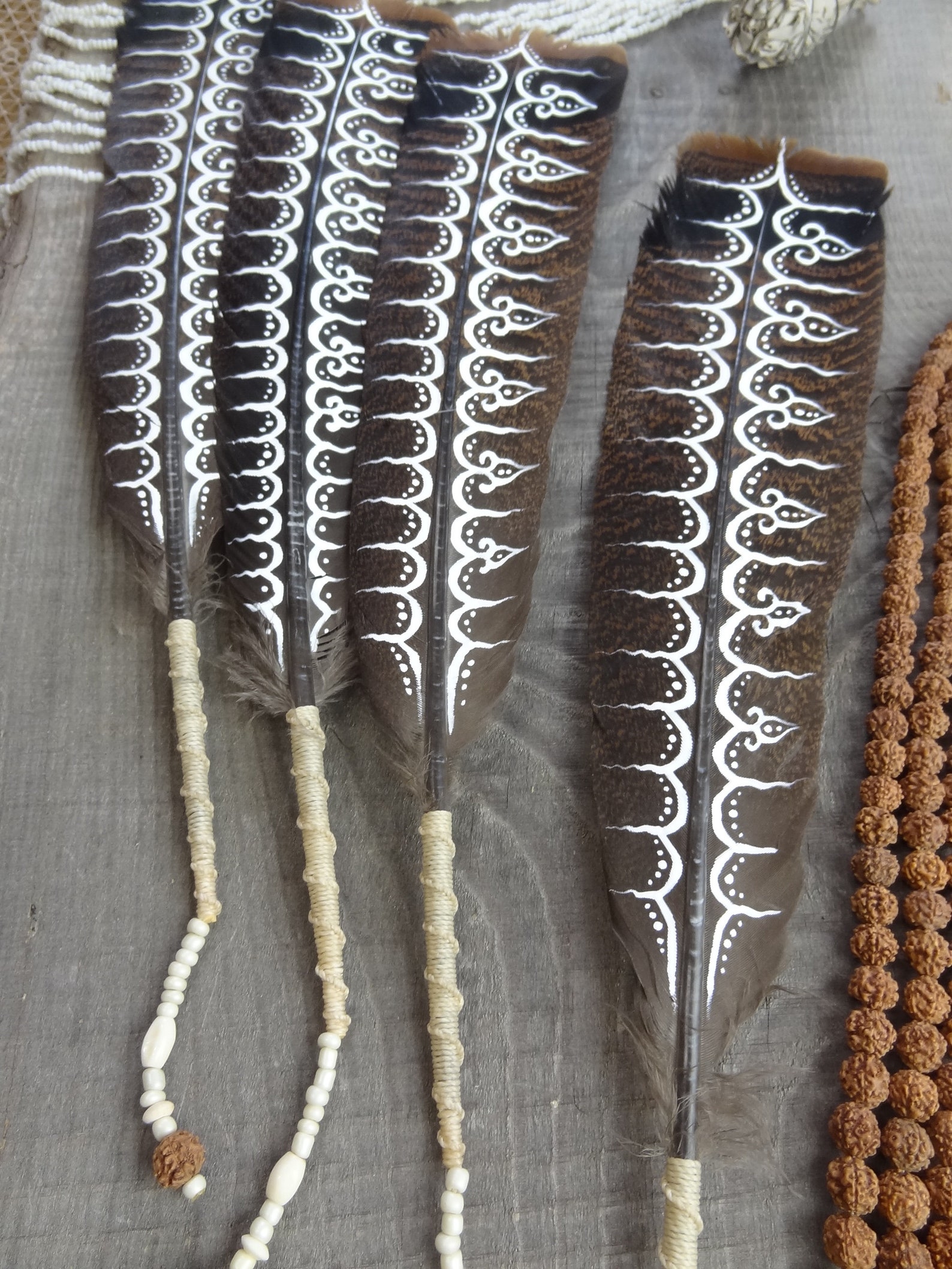 Yogi Feather .:. Painted Feather//turkey Feather//for Smudging//prayer ...