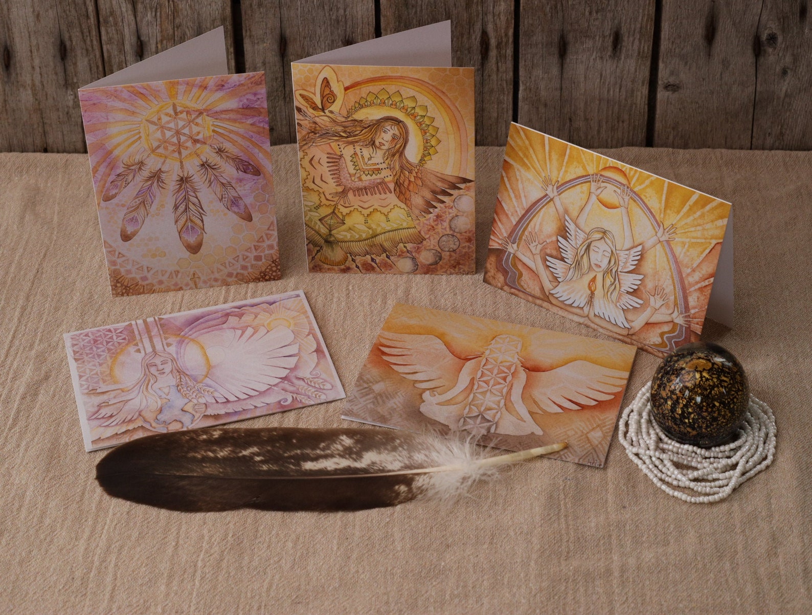 HOLDING THE LIGHT Cards Series From My Original Paintings//5 Pack Cards ...