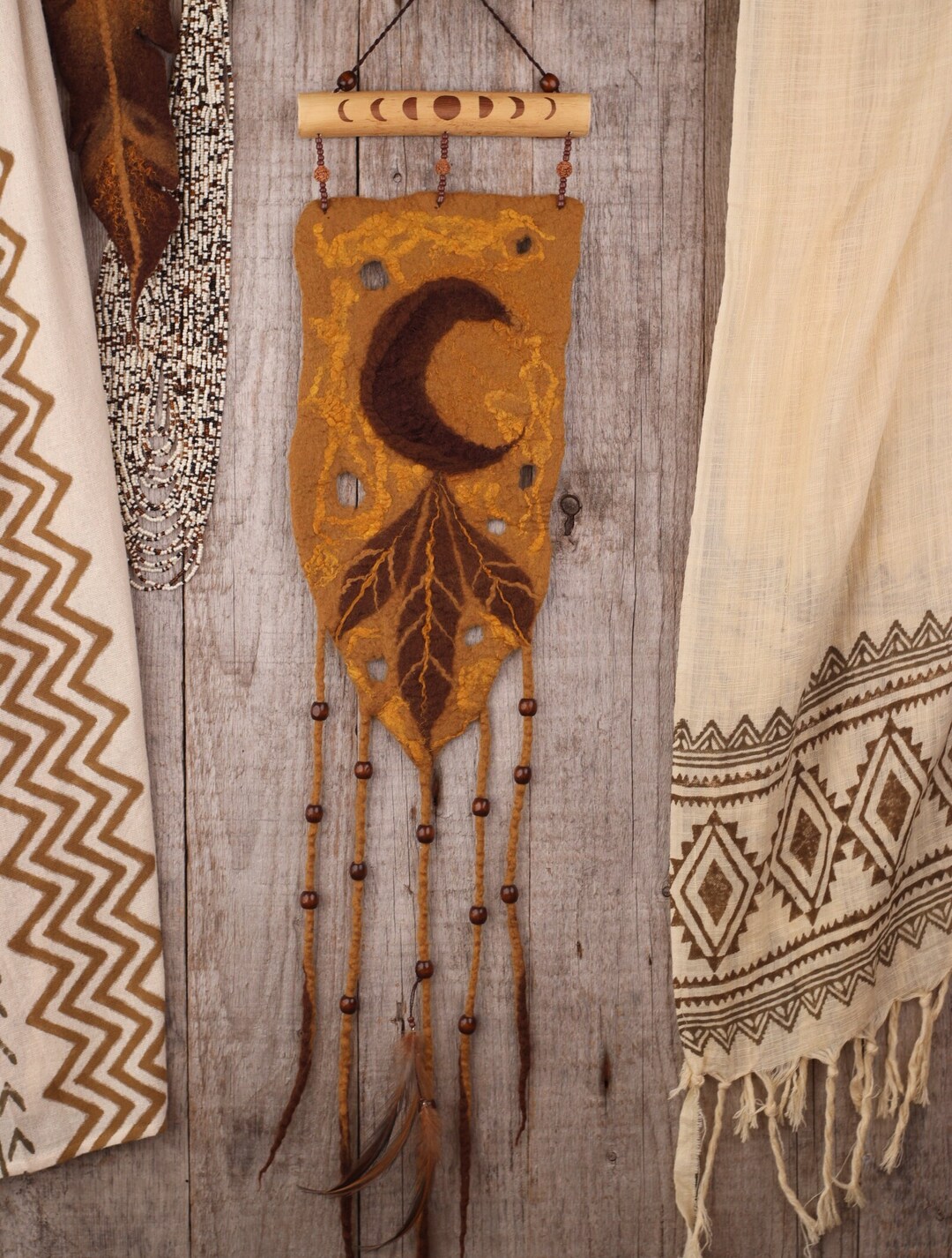 MOON ALTAR .:.felted Shield Art Wall//merino Wool/ Altar Space//home ...