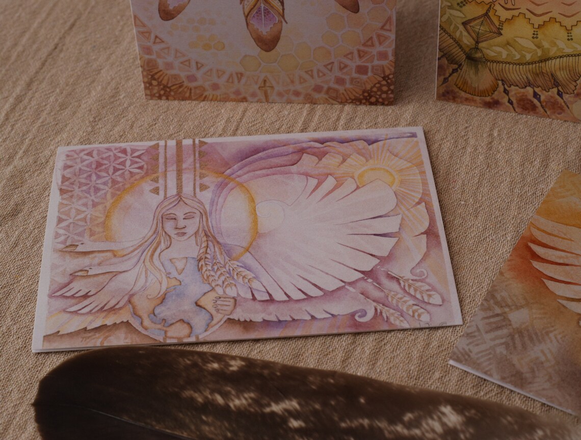 HOLDING THE LIGHT Cards Series From My Original Paintings//5 Pack Cards ...