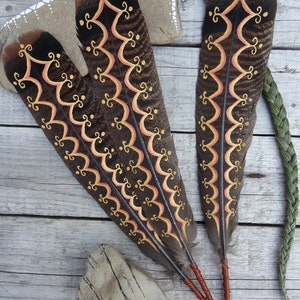Sacred Path .:. Painted Feather // Turkey Tail Feather // for Smudging ...