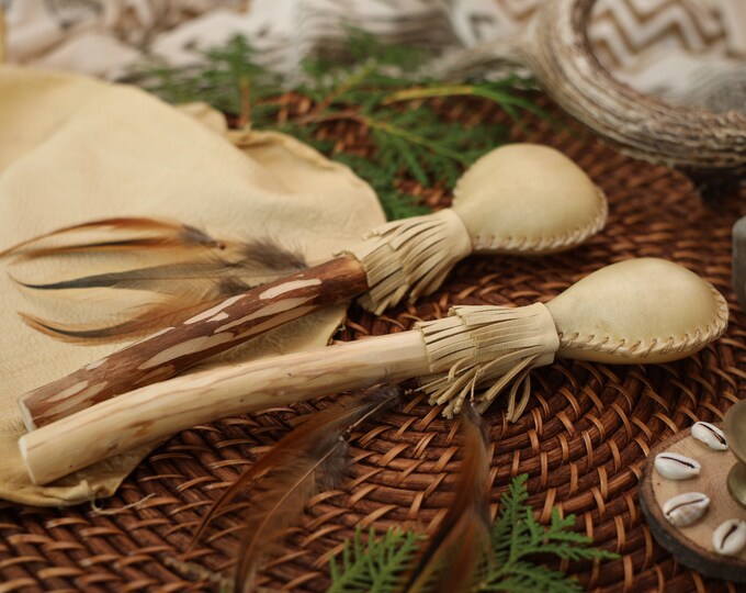 Walking With Deer .:. Spirit Rattle in Deer Rawhide//medicine Man ...