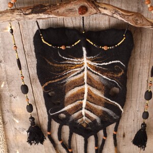 Night Feather.:. Peace Feather Shield Art Wall/felt Merino Wool/altar ...