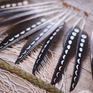 Moon Mama.:. One Painted Feather With Moon Design in White//geese ...