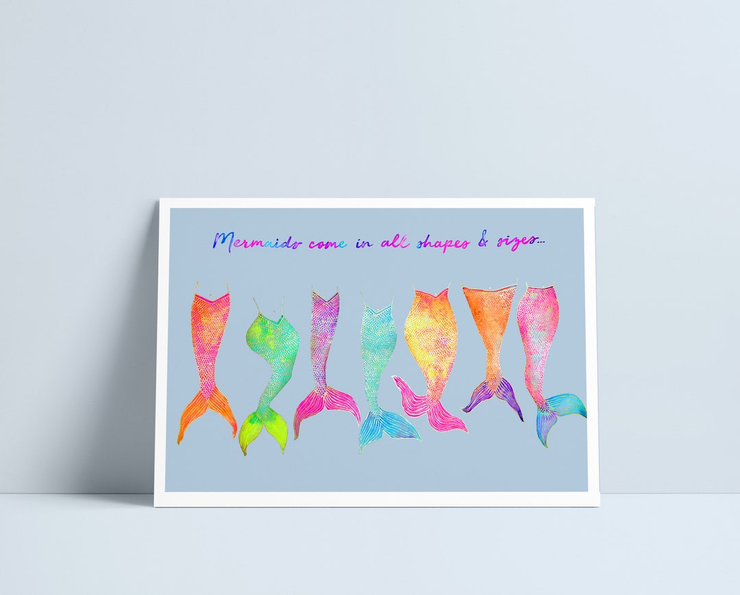 LARGE Mermaids Come in All Shapes & Sizes Print by Niki Pilkington - Etsy