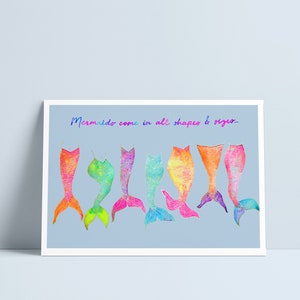 LARGE Mermaids Come in All Shapes & Sizes Print by Niki Pilkington - Etsy