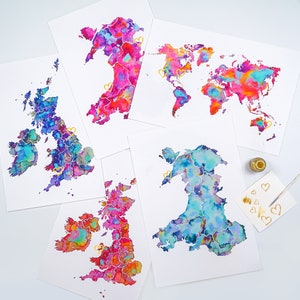 LARGE Custom Maps - Choice of 9 Maps Personalised by Niki Pilkington ...