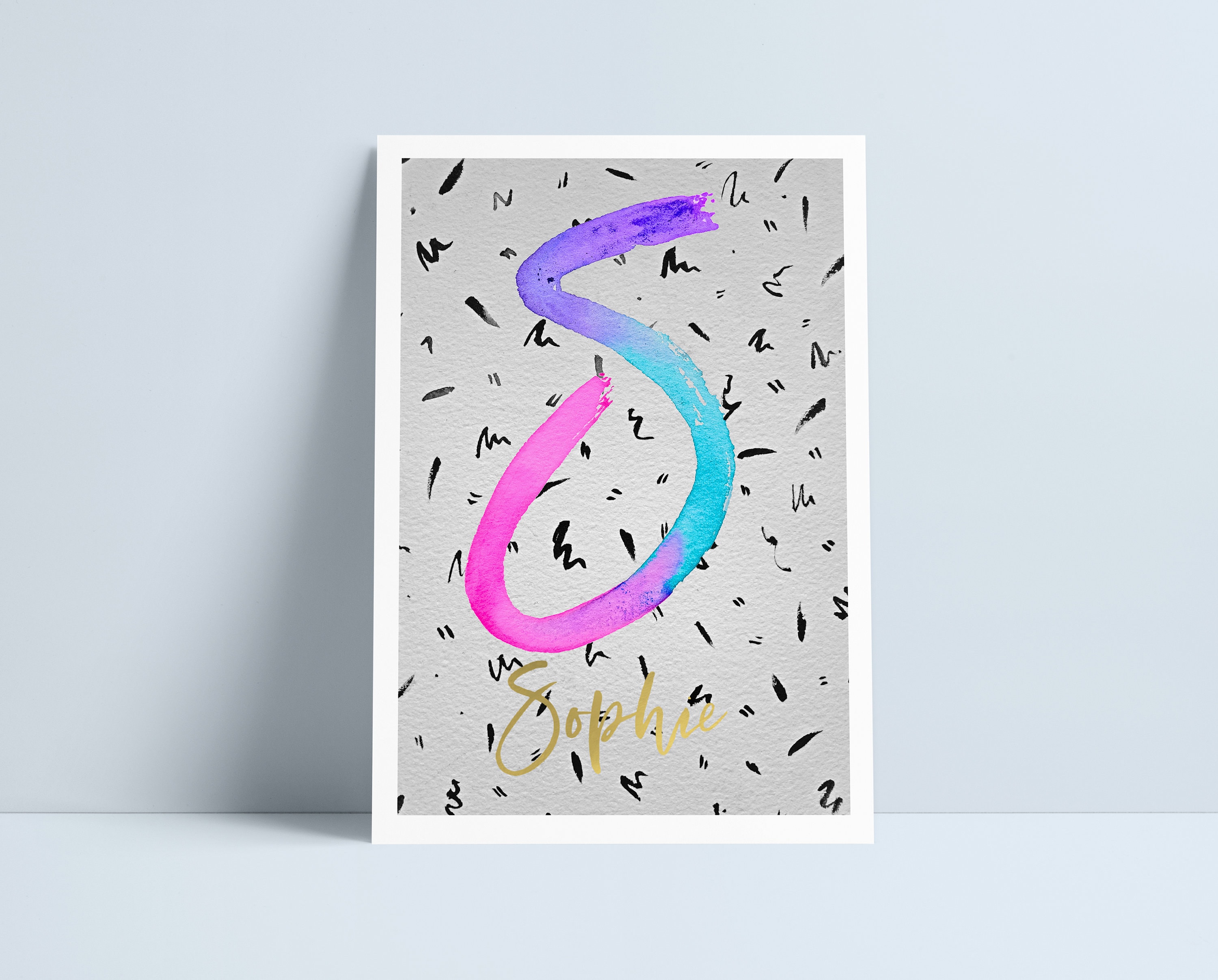 Personalised hand painted custom name / letter print by Niki | Etsy