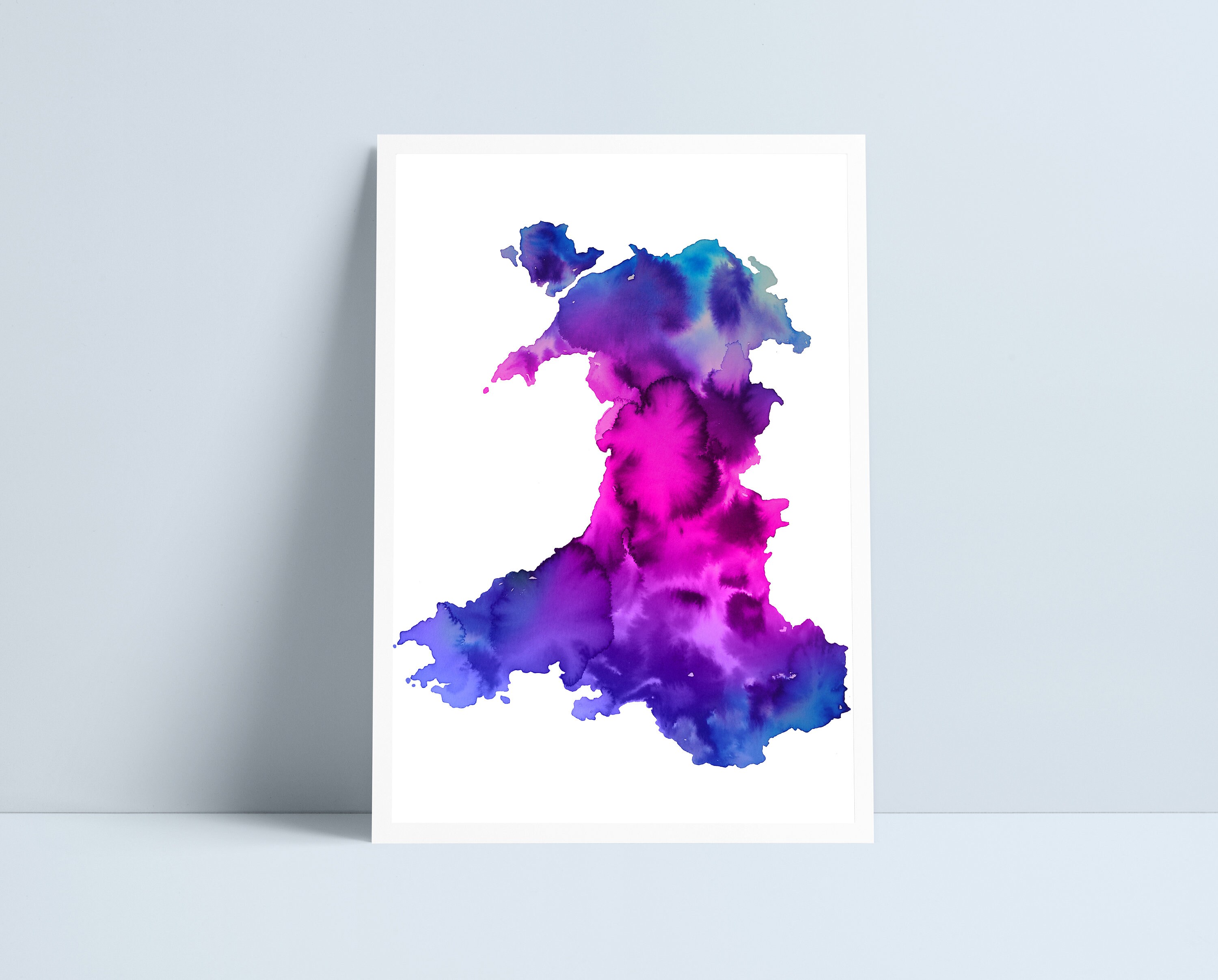 Custom Wales Map With Hand Painted Hearts by Niki Pilkington / - Etsy UK