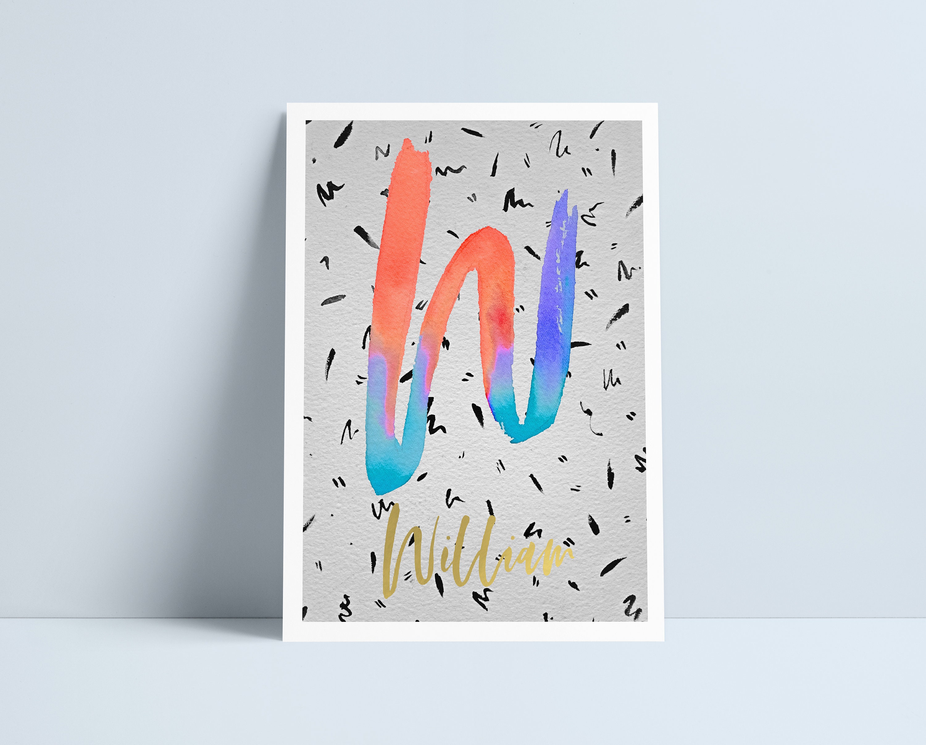 Personalised hand painted custom name / letter print by Niki | Etsy