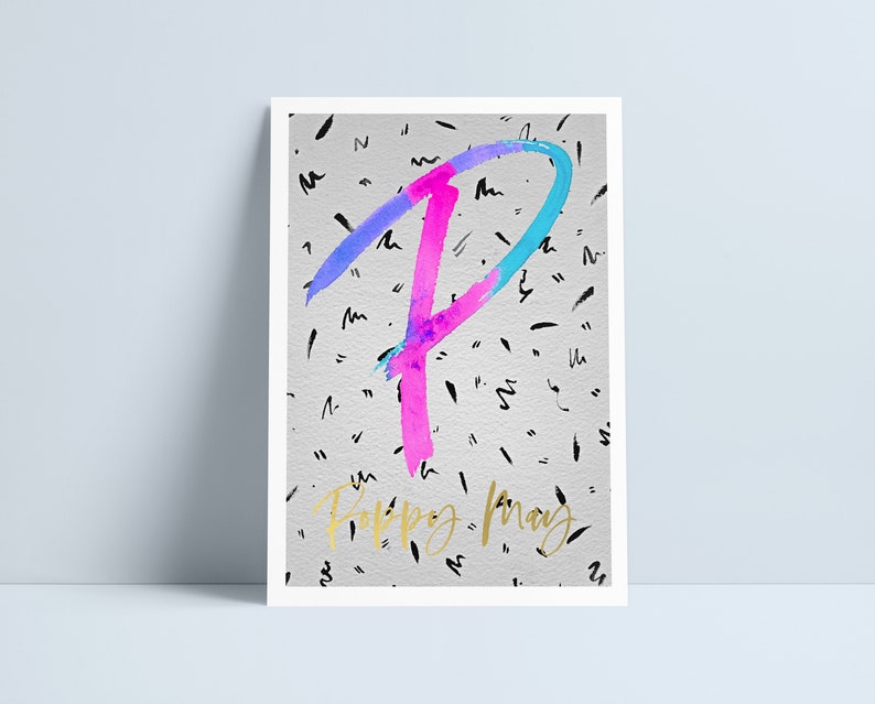 Personalised hand painted custom name / letter print by Niki | Etsy