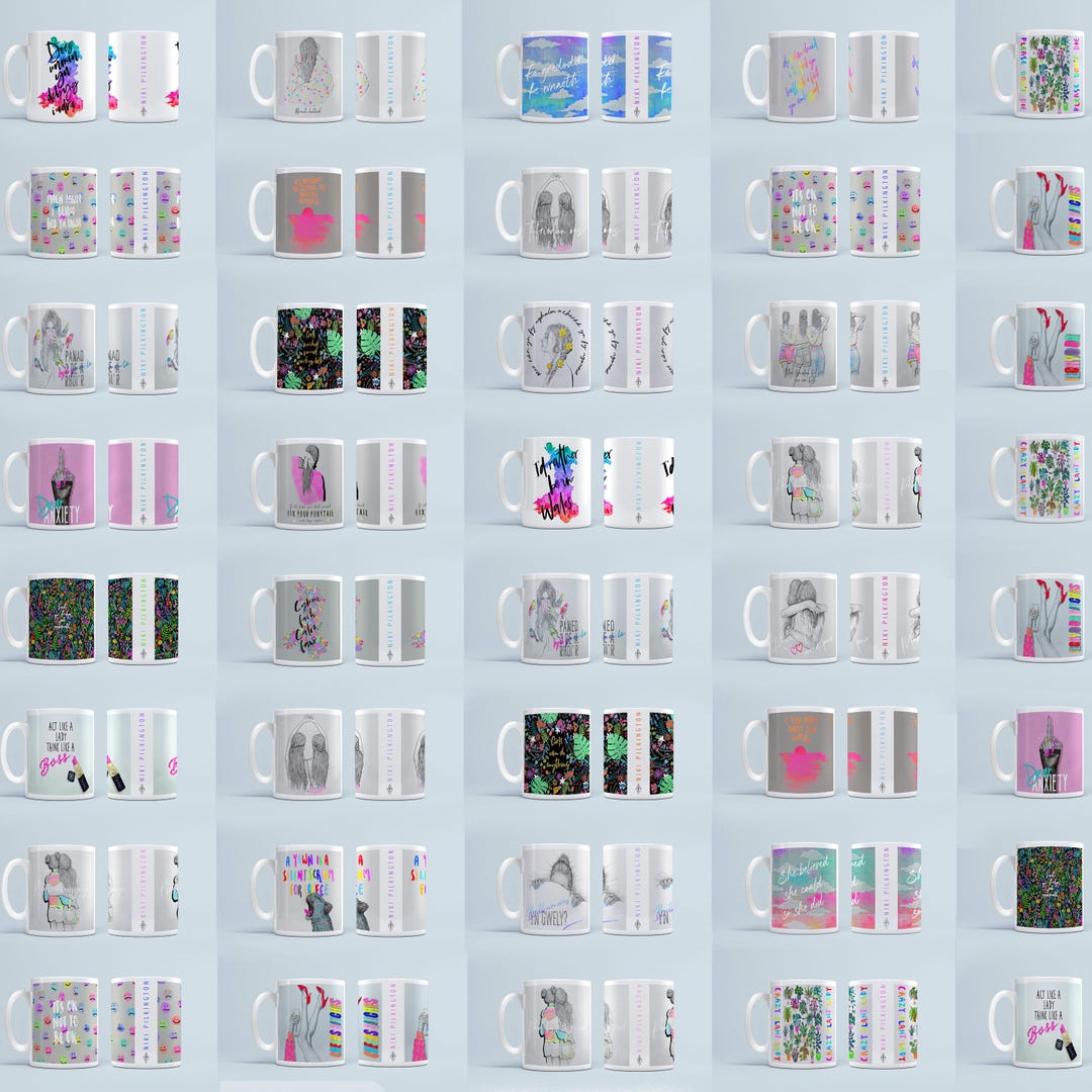 2 MUGS *MULTI BUY* Choose From 36 Mug Designs by Niki Pilkington ...