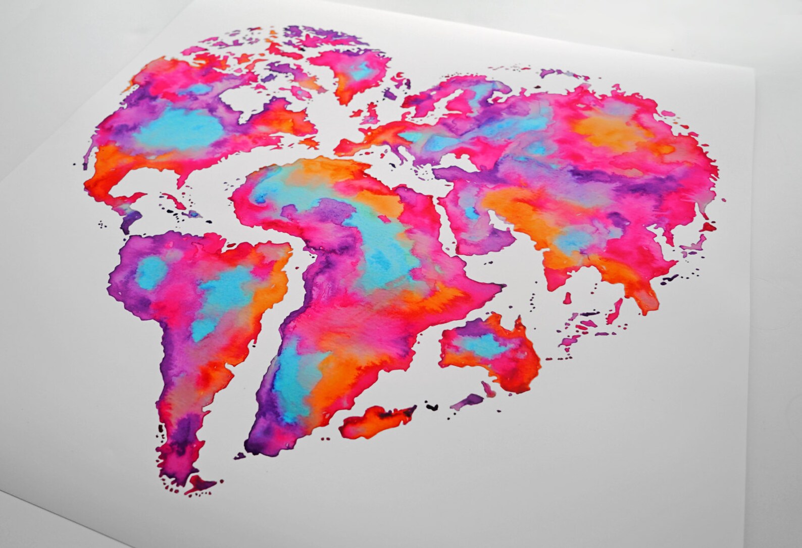 EXTRA LARGE Heart World Map Print by Niki Pilkington - Etsy UK