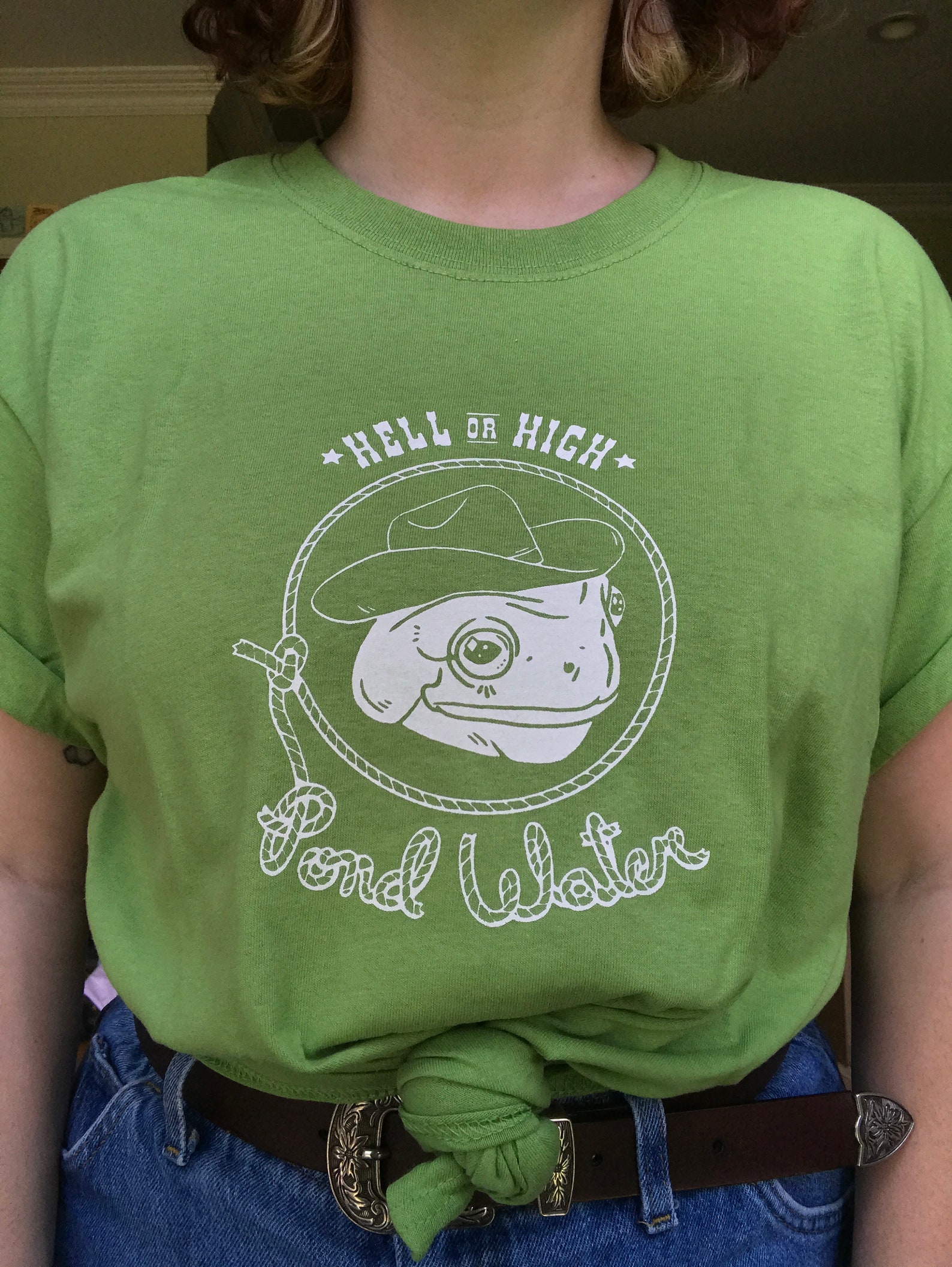 Frog Cowboy Handprinted Shirt 100% Cotton cowboy Shirt - Etsy