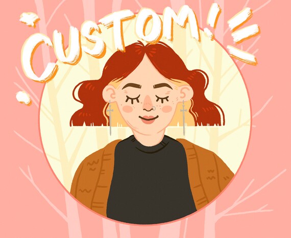 Custom icon portrait illustration social media icon cute | Etsy