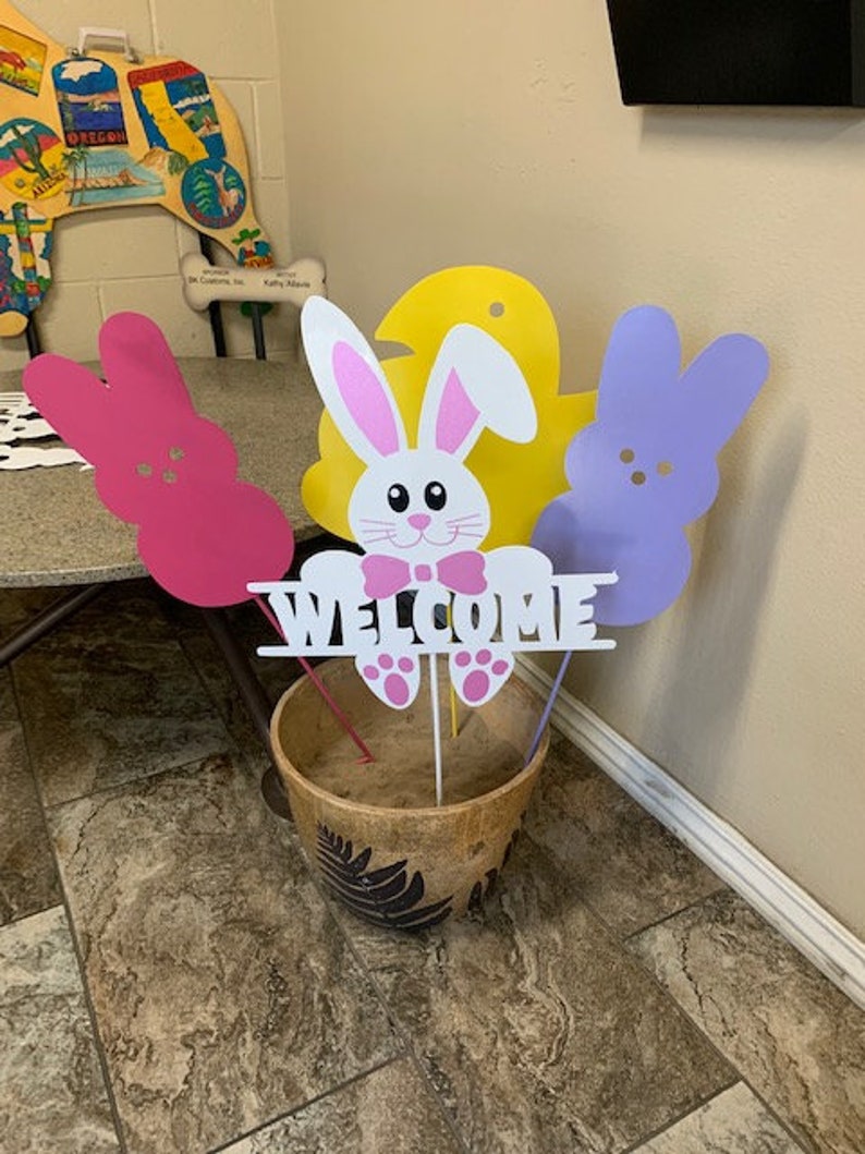 Easter Bunny Welcome Yard Stake/sign - Etsy