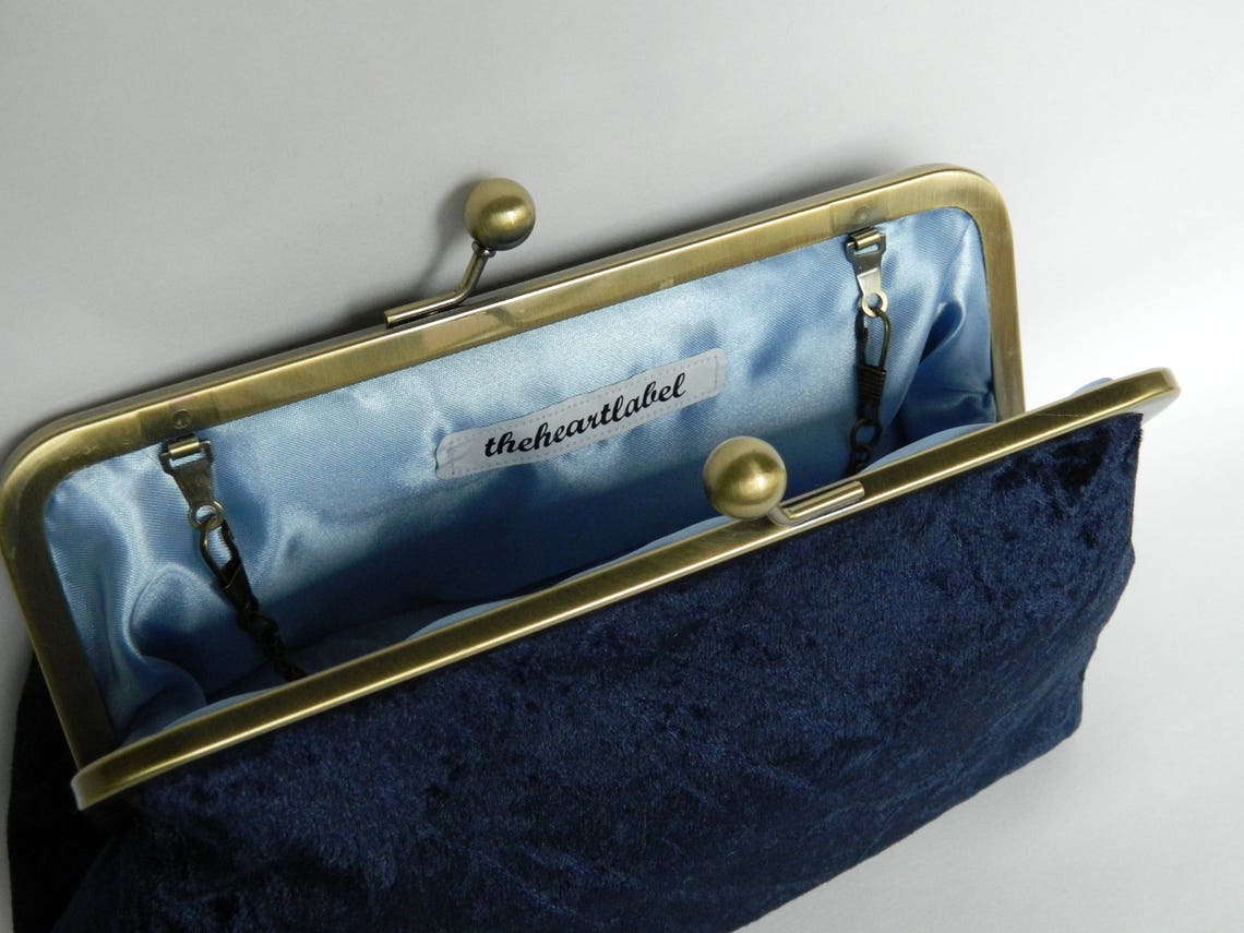 Velvet Clutch Purse Navy Blue Velvet Clutch Bag Clutch | Etsy UK