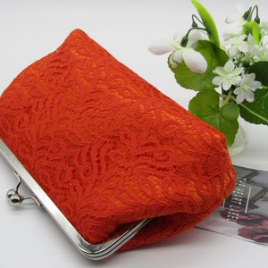 Orange Lace Clutch Bag, Wedding Clutch Bag, Clutch Purse, Ladies ...