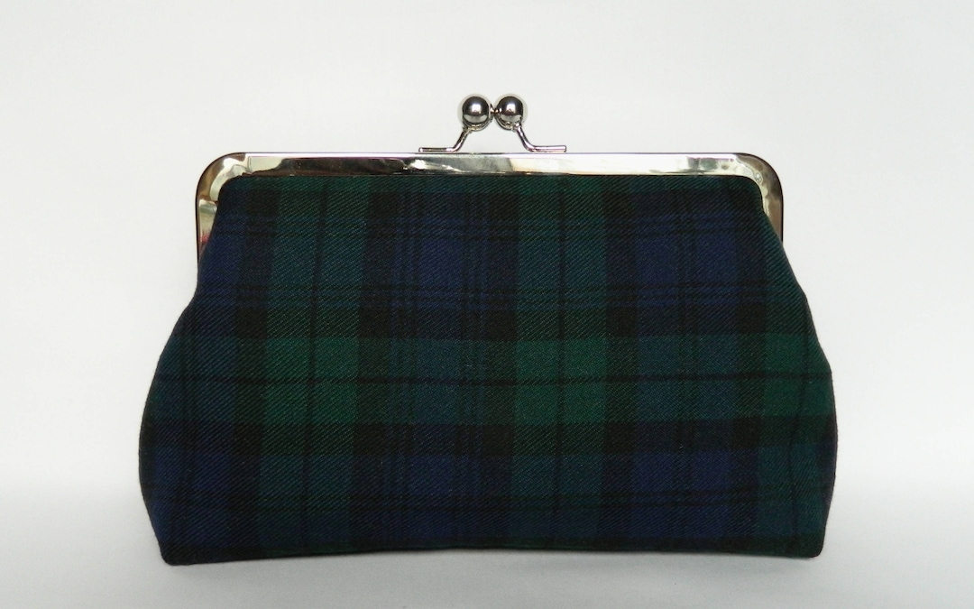 Handmade Tartan Plaid Clutch Purse: Black Watch Evening Bag - Etsy