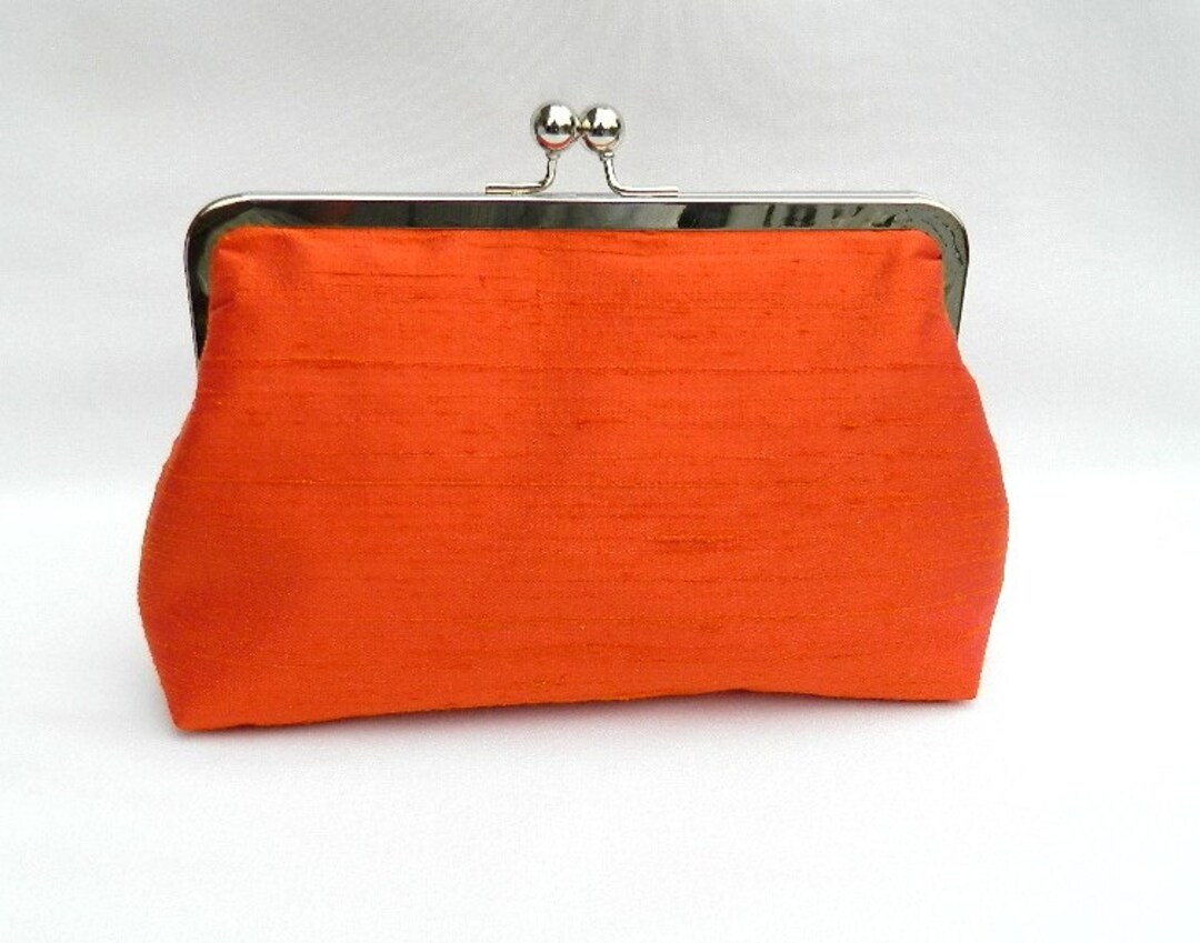 Orange Clutch, Clutch Purse, Orange Silk Clutch,orange Bridal Clutch ...