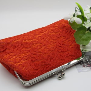 Orange Lace Clutch Bag, Wedding Clutch Bag, Clutch Purse, Ladies ...