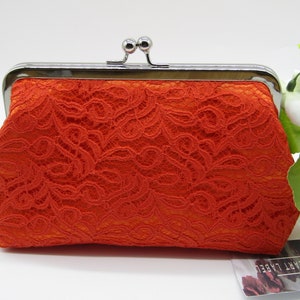 Orange Lace Clutch Bag, Wedding Clutch Bag, Clutch Purse, Ladies ...