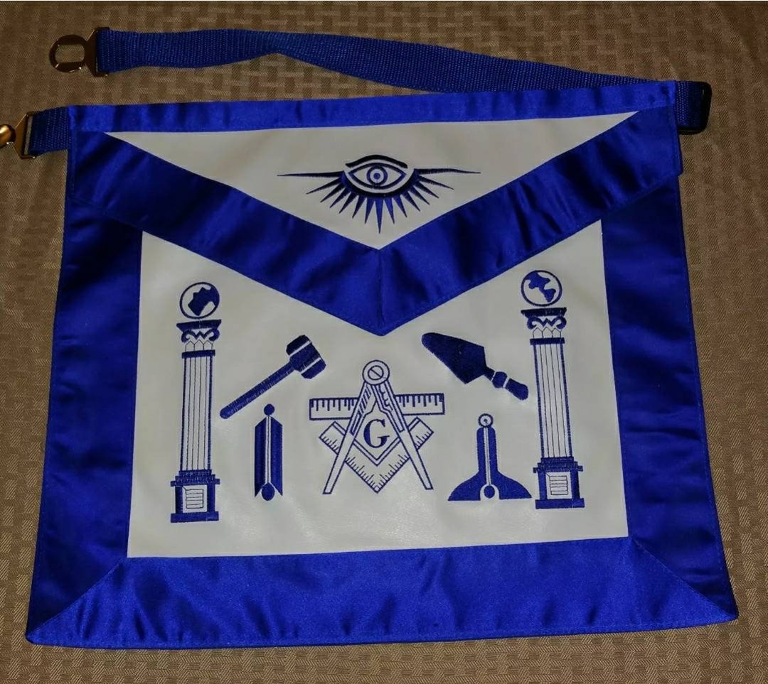Hand Embroided Masonic Tool Apron - Blue Border - Etsy