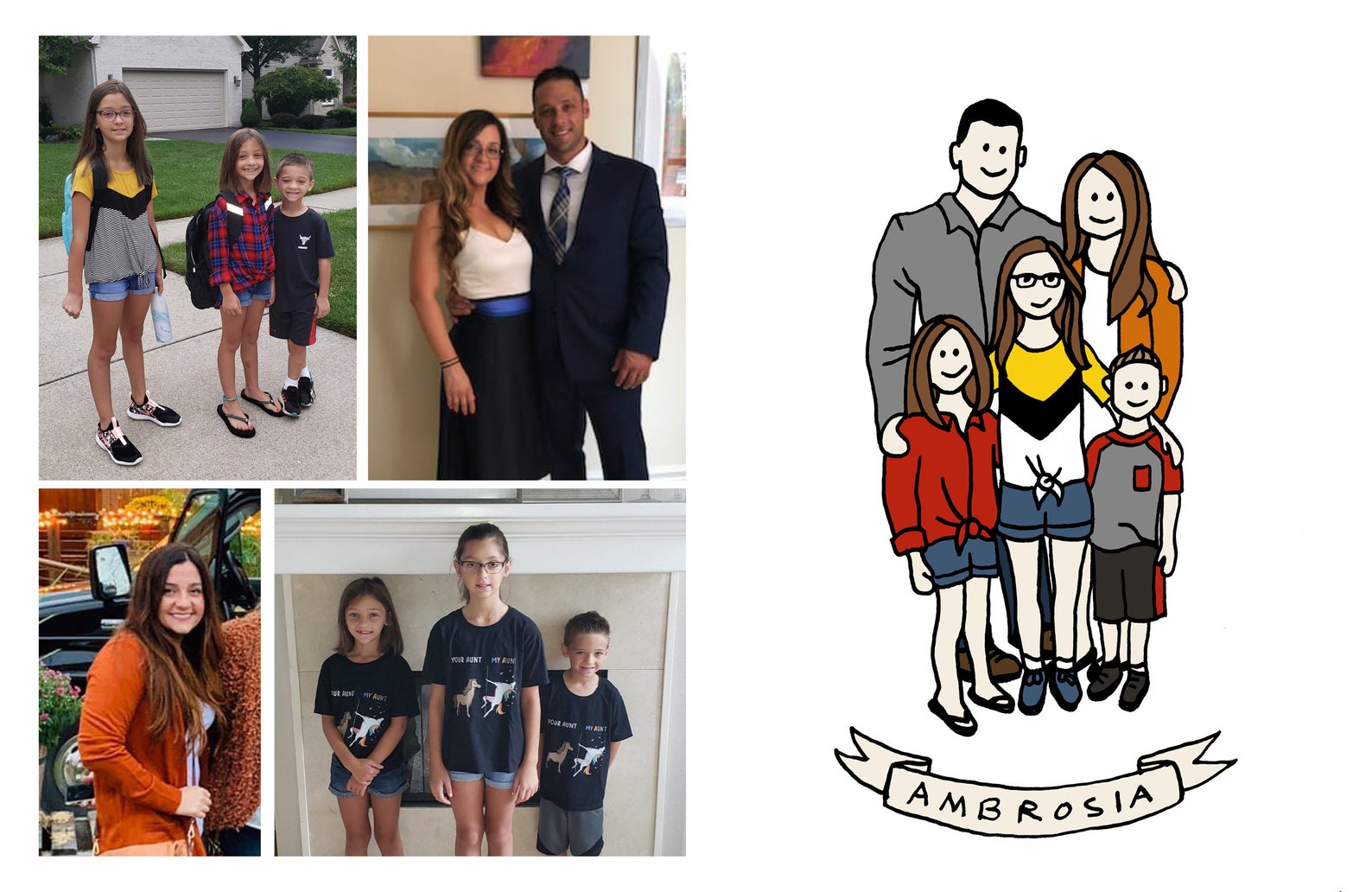 Custom Illustration Family of 3 - Etsy