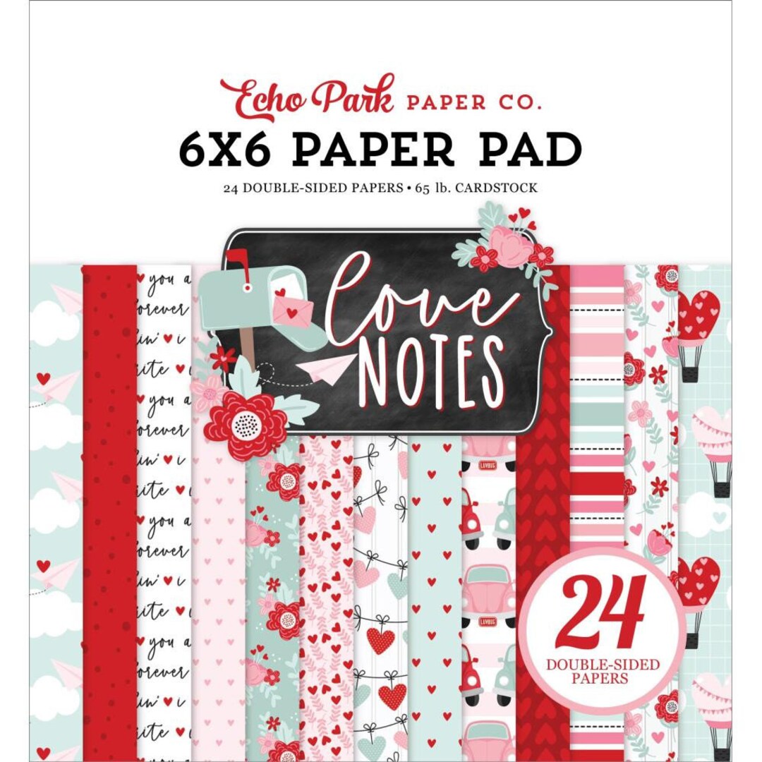 Echo Park Paper - Love Notes - 6 X 6 Paper Pad - Etsy