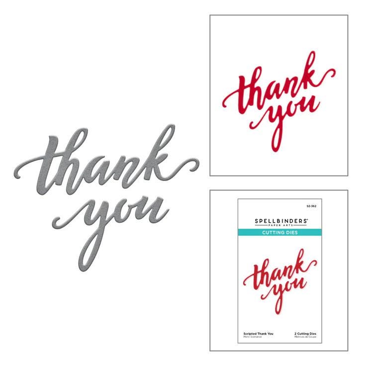 Spellbinders- Scripted Thank You Etched Dies - Etsy