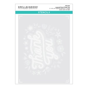 Spellbinders - Layered Stencils Collection - Floral Thank You Stencil ...