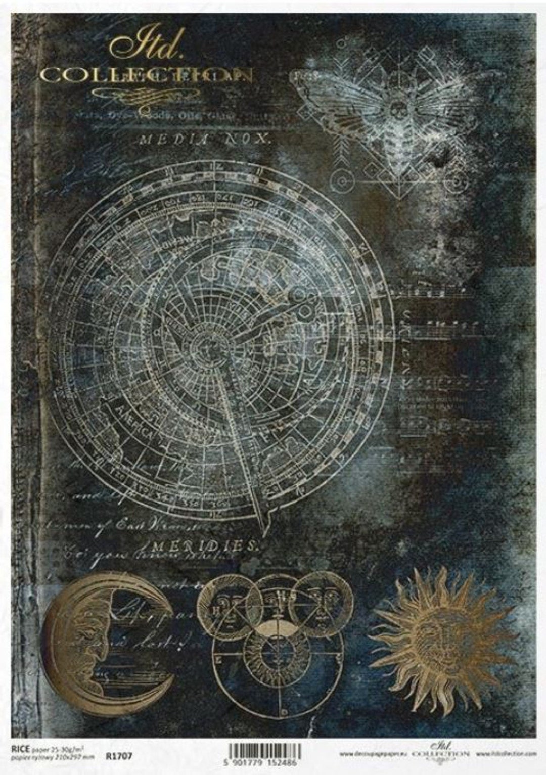 Decoupage Queen Decoupage Rice Paper A4 ITD Collection Alchemy Moon ...