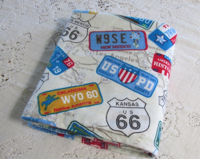 Extra-large Receiving Blanket - Road Trip - License Plates - Vintage ...