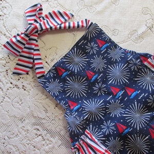 Fourth of July Red White & Blue Ruffled Bubble Romper - Patriotic ...