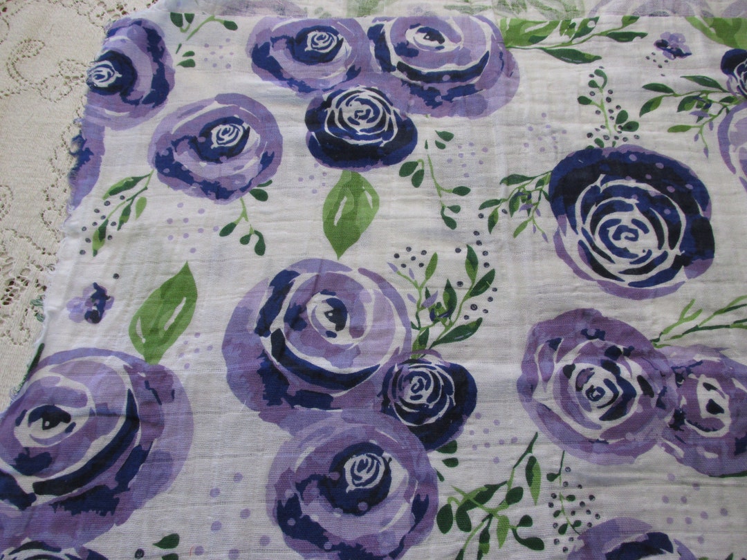 Purple Floral Muslin Swaddle Blanket: Boho Baby Girl Gift - Etsy
