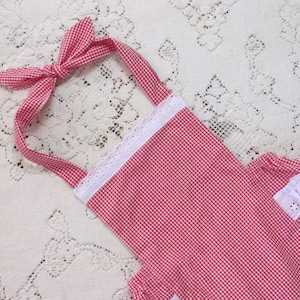 Red Gingham Ruffled Bubble Romper, Infant Toddler Child Sizes, Vintage ...