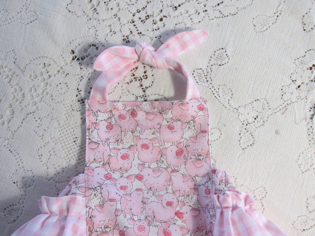 Pigs & Pink Gingham Ruffled Bubble Romper - Pink Gingham Ruffles - Farm ...