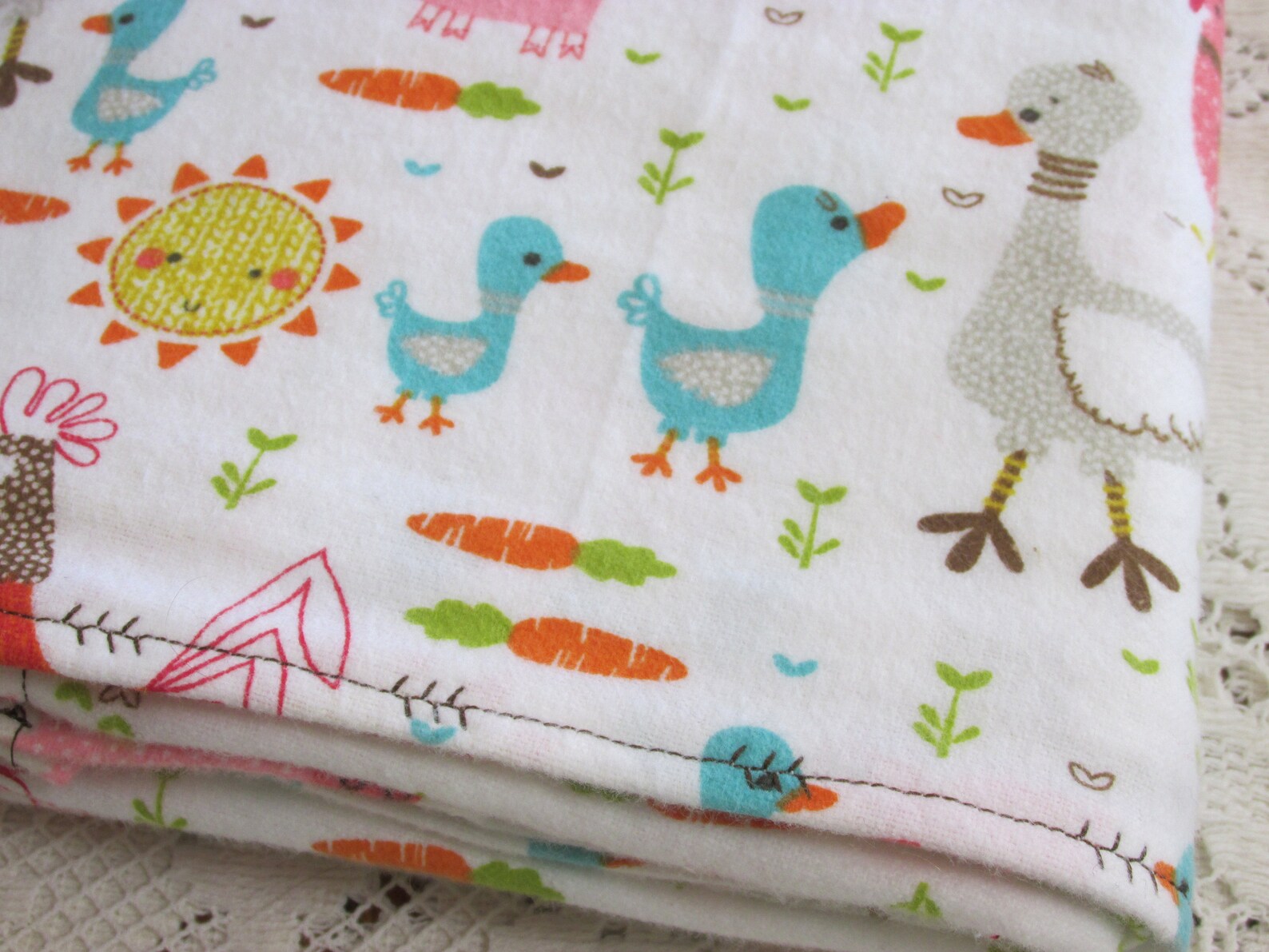 Extra-large Receiving Blanket Farm Animals Pig Duck Goose - Etsy
