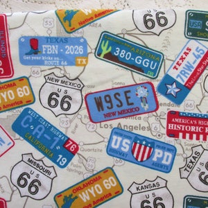Extra-large Receiving Blanket Road Trip License Plates Vintage Route 66 ...