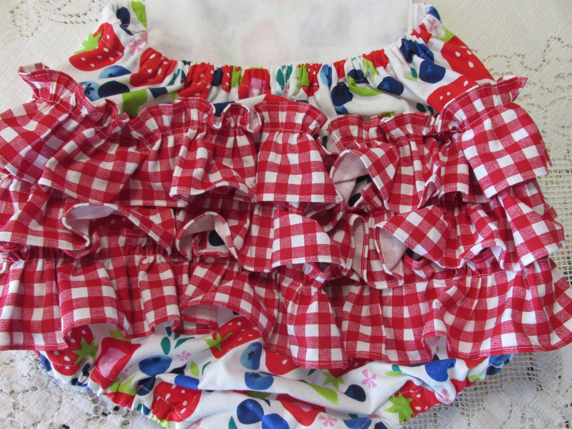 Berry Patch Bubble Romper - Strawberries - Berries - Blueberries - Red ...
