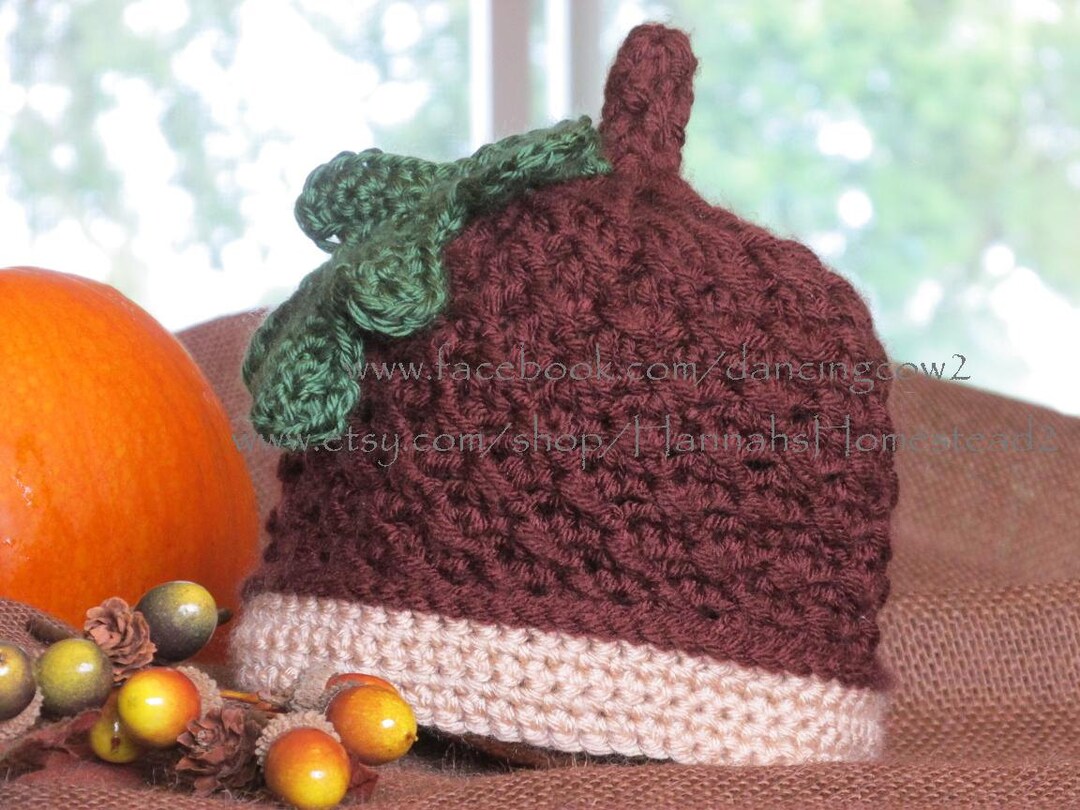 Acorn Hat - Baby Toddler Child Adult Sizes - Crochet - Photo Prop - Oak ...